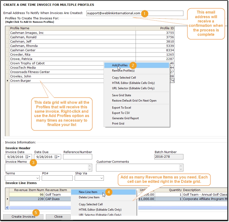 Generate One-Time Invoice for Multiple Profiles – MemberClicks Trade Generate One-Time Invoice for Multiple Profiles – MemberClicks Trade